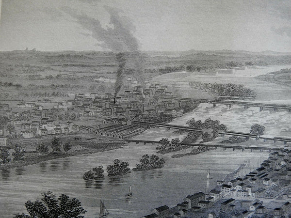 Richmond Virginia Confederate Capital 1863 Civil War birds-eye city vi ...