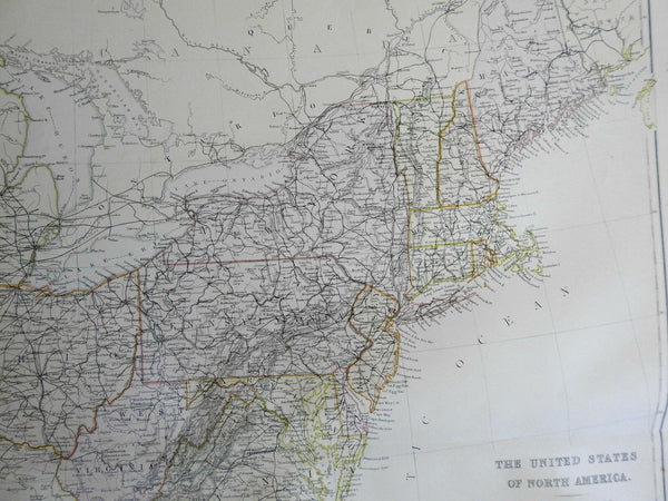 United States large 2 sheet map 1882 Blackie scarce detailed wall size ...