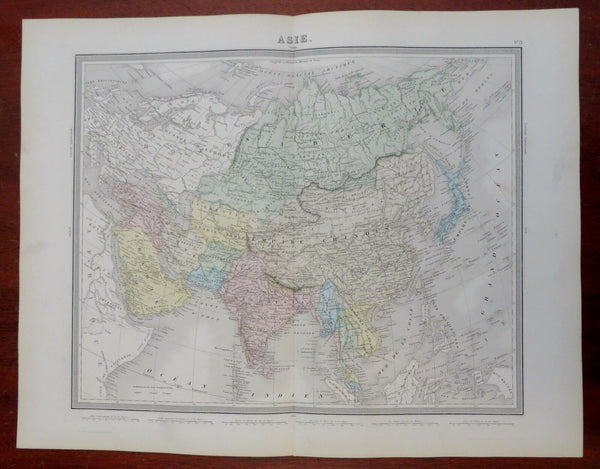 Asia Qing China British India Korea Japan 1861 Tardieu large hand colo ...