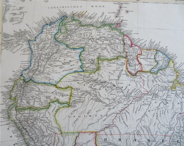 South America Brazil Peru Bolivia Colombia 1854 Stulpnagel detailed ma ...