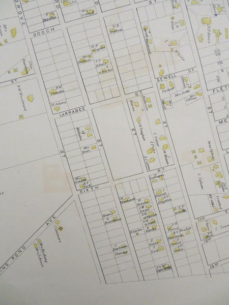Melrose Middlesex Mass. Town Hall 1889 Walker detailed township map ...