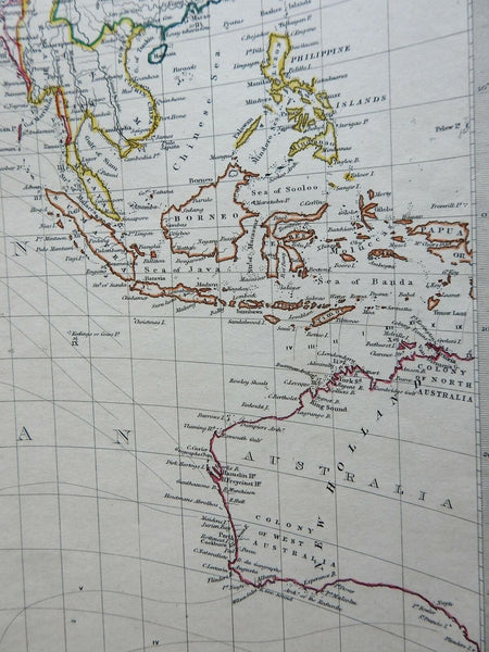 Indian Ocean Southeast Asia Australia Indonesia British Raj 1830's Wal ...