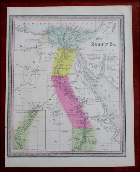 ancient Egypt Sudan Nubia Red Sea Nile River 1850 Cowperthwait Mitchel ...