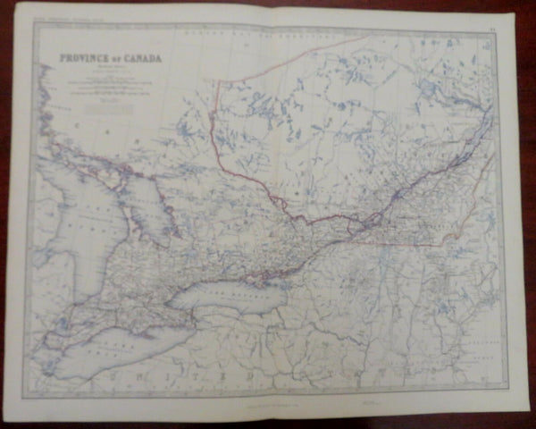 Ontario Three Rivers Quebec Toronto Niagara Falls 1865 Johnston large ...