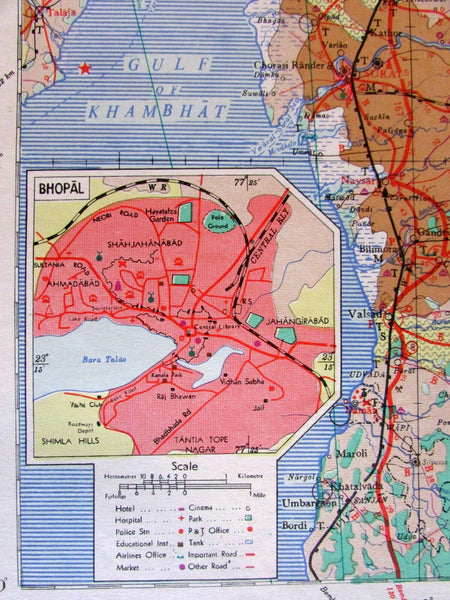 Cultural Landscape Bhopal Gulf Khambhat c.1979 huge National Atlas of ...