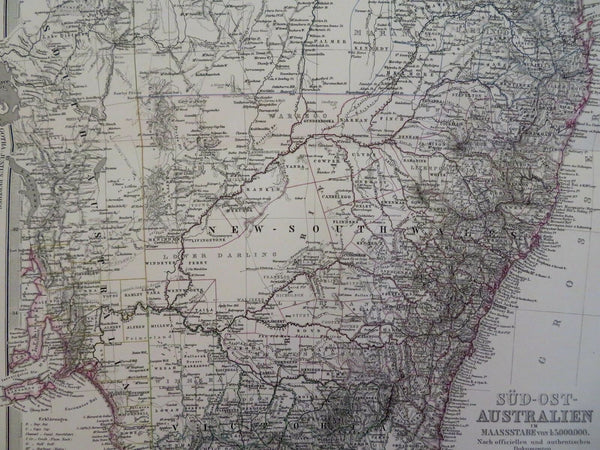 Eastern Australia New South Wales Victoria Sydney 1880 Petermann detai ...