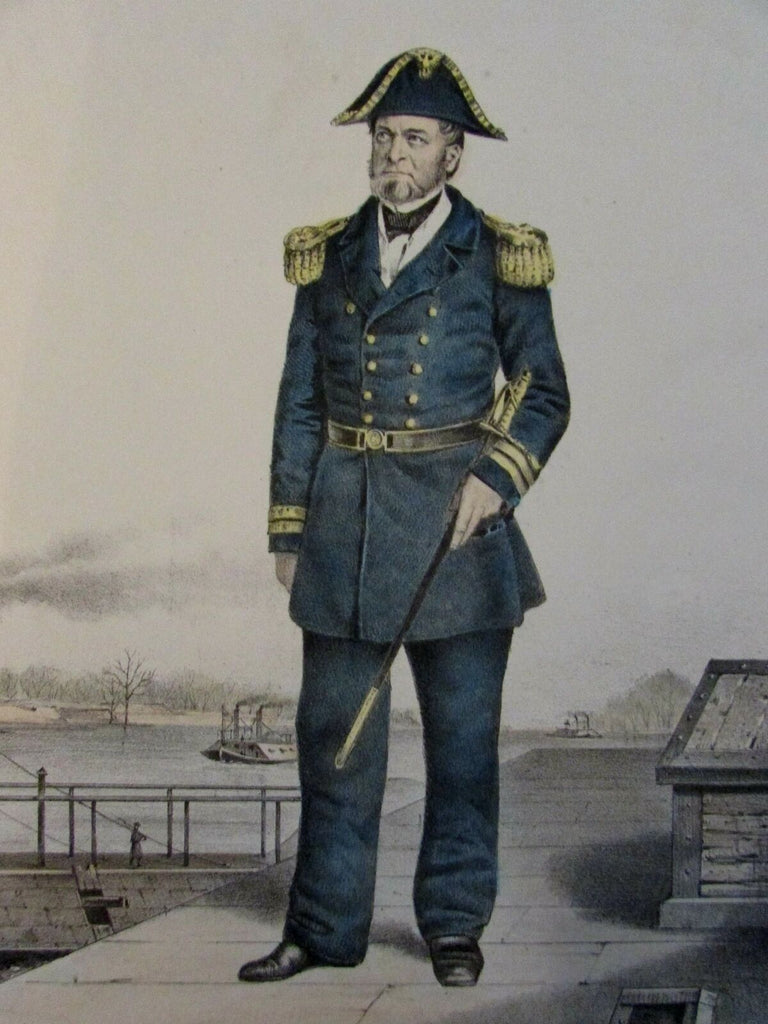 Commodore Andrew Hull Foote 1865 US Navy Ehgott Forbriger color litho ...
