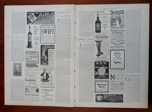 Uncle Sam China Open Door Cartoon Harper's newspaper 1899 complete iss ...