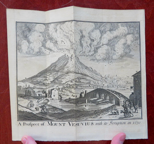 Mt. Vesuvius Italy Eruption Italia Italy Volcano 1750 engraved prospec ...