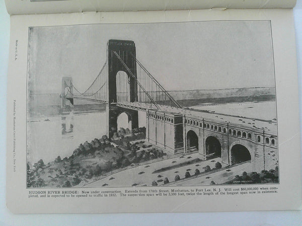 New York city Illustrated Zeppelin Aerial Views 1932 Souvenir Street S ...