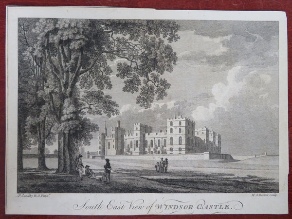 Windsor Castle Southeast View British Royal Palace c. 1780's engraved ...