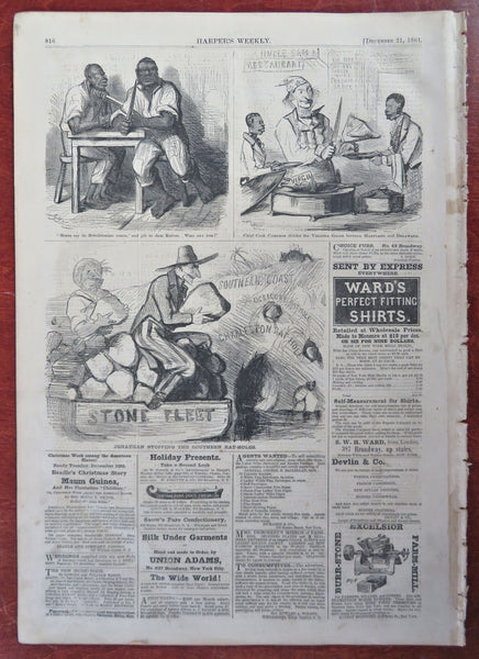 Winslow Homer Bivouac Fire dancing Slaves maps 1861 Harper's Civil War ...