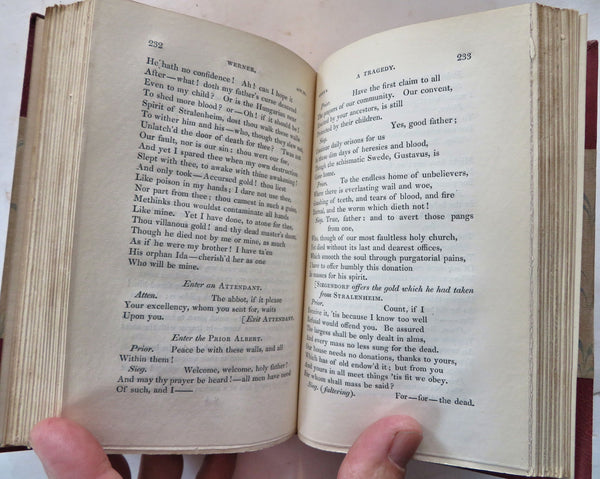 Lord Byron 1833 Werner Cain Tragic Poetry old gorgeous red gilt leathe ...