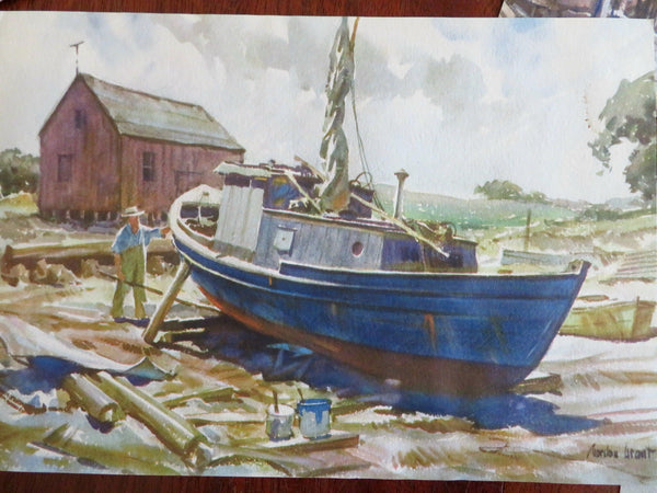 Gordon Grant Marine Watercolors c. 1930's lot x 5 rare colorful prints ...