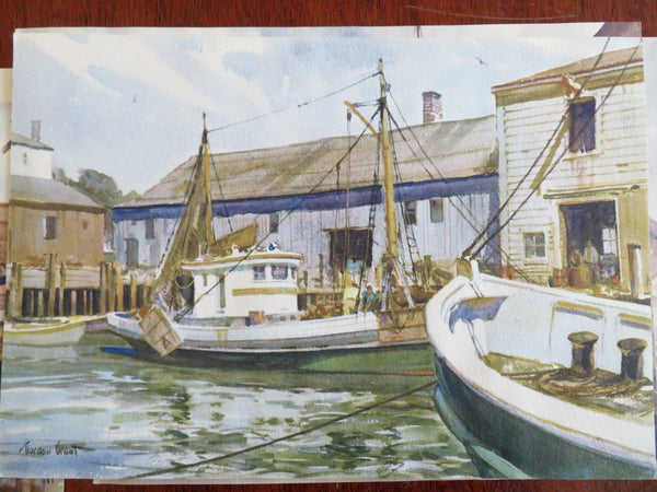 Gordon Grant Marine Watercolors c. 1930's lot x 5 rare colorful prints ...