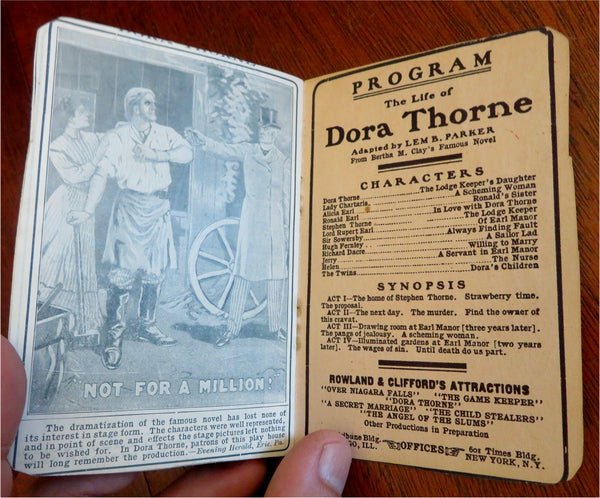 Life of Dora Thorne c. 1890's American Theatre Illustrated Promotional ...