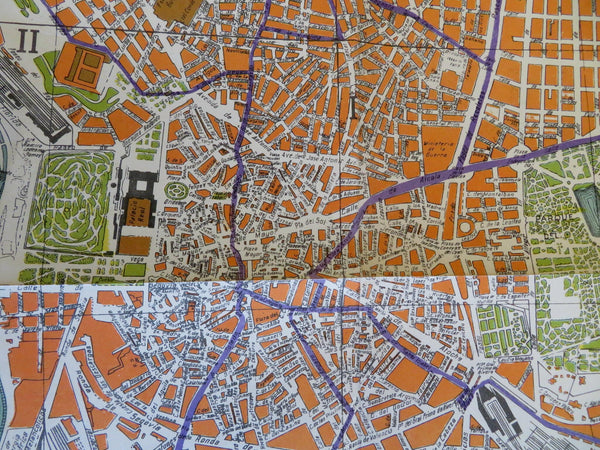 Madrid Spain Tourist Map c. 1950 large folding detailed city plan ...