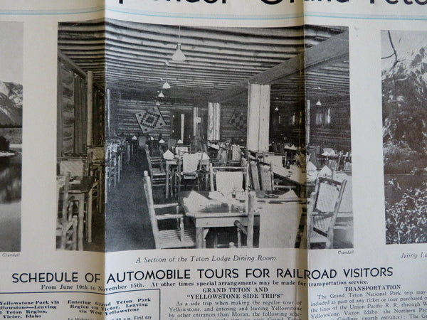 Teton Lodge Grand Teton National Park c. 1928 illustrated travel broch ...