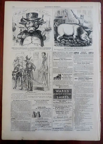 Alabama Pirate Frigate Rebel Raid Harper's Civil War newspaper 1862 is ...