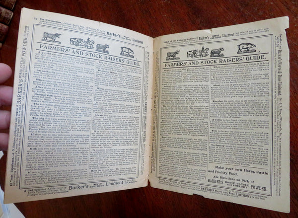 Barker's Illustrated Almanac 1899 color pictorial cartoon farmer's gui ...