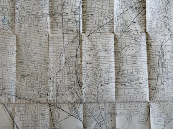 Newark New Jersey Indexed Street Plan Subway Lines Bus Routes 1939 poc ...