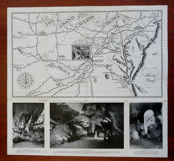 Grottoes Virginia Grand Caverns c. 1920's tourist cartoon pictorial so ...