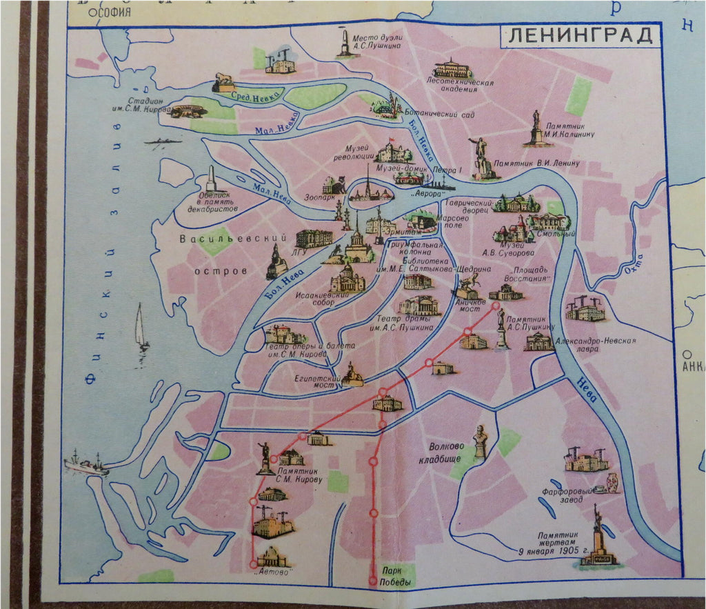 Western Soviet Union cartoon Tourist Map 1963 large road map travel in ...