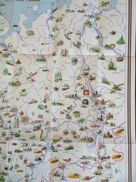 Western Soviet Union cartoon Tourist Map 1963 large road map travel in ...