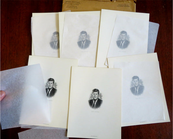 BEP 1964 JFK Engraved Portrait Lot x 5 U.S. Treasury Department John F ...