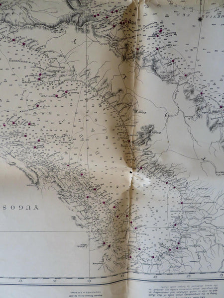 Western Mediterranean WWII era U.S. Navy Coastal Survey 1942 huge navi ...