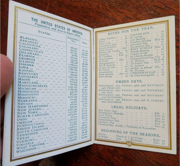 Times Almanack for 1878 Calendar Monarchs Postal Info Coinage Chromoli ...