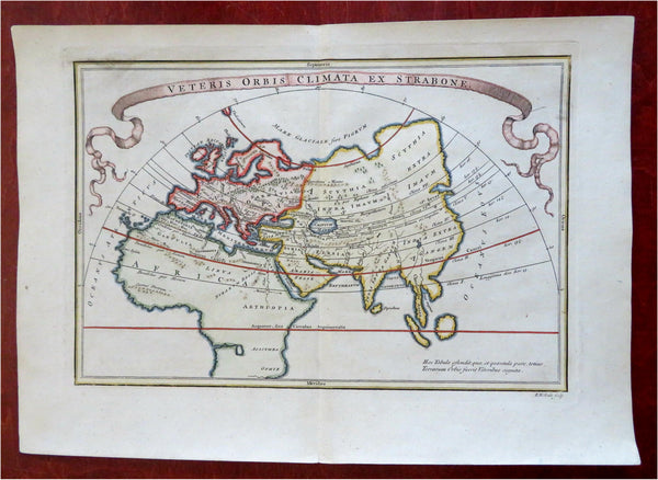 Ancient World according to Strabo 1768 Seale historical hand color map ...