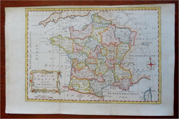 Kingdom of France 1786 Lodge engraved hand color decorative map – Brian ...