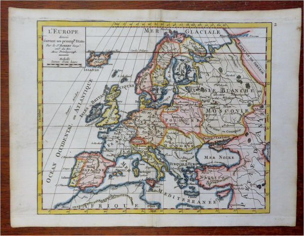 Europe Iberia France Holy Roman Empire Ottoman Empire 1748 Vaugondy ma ...