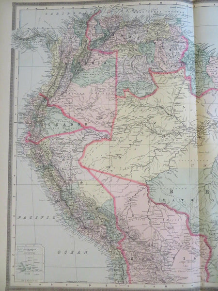 South America continent 1895 Bradley two sheet map – Brian DiMambro