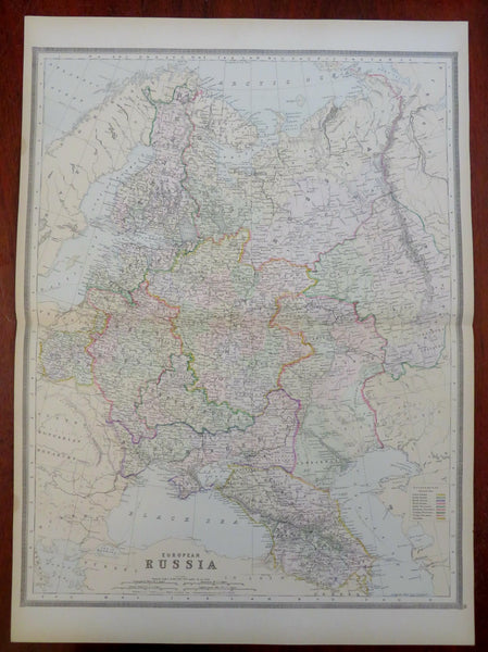 Russian Empire in Europe Finland Poland Ukraine Baltic States 1895 lar ...