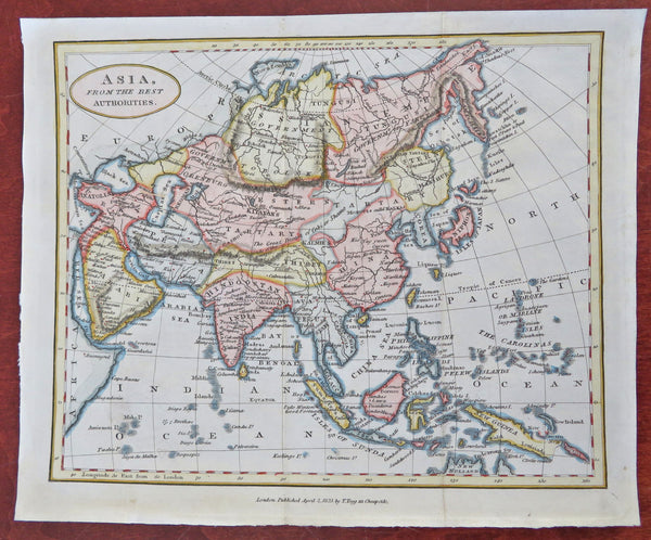 Asia Ottoman Empire Arabia Tibet Persia Qing China Korea Japan 1823 Te ...