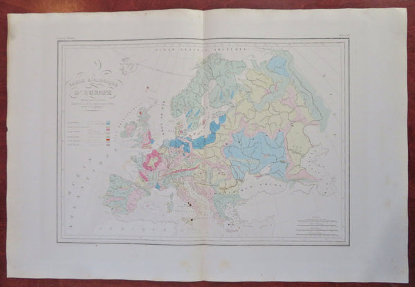Geological Europe Geology Rock types 1846 Thierry scientific thematic ...