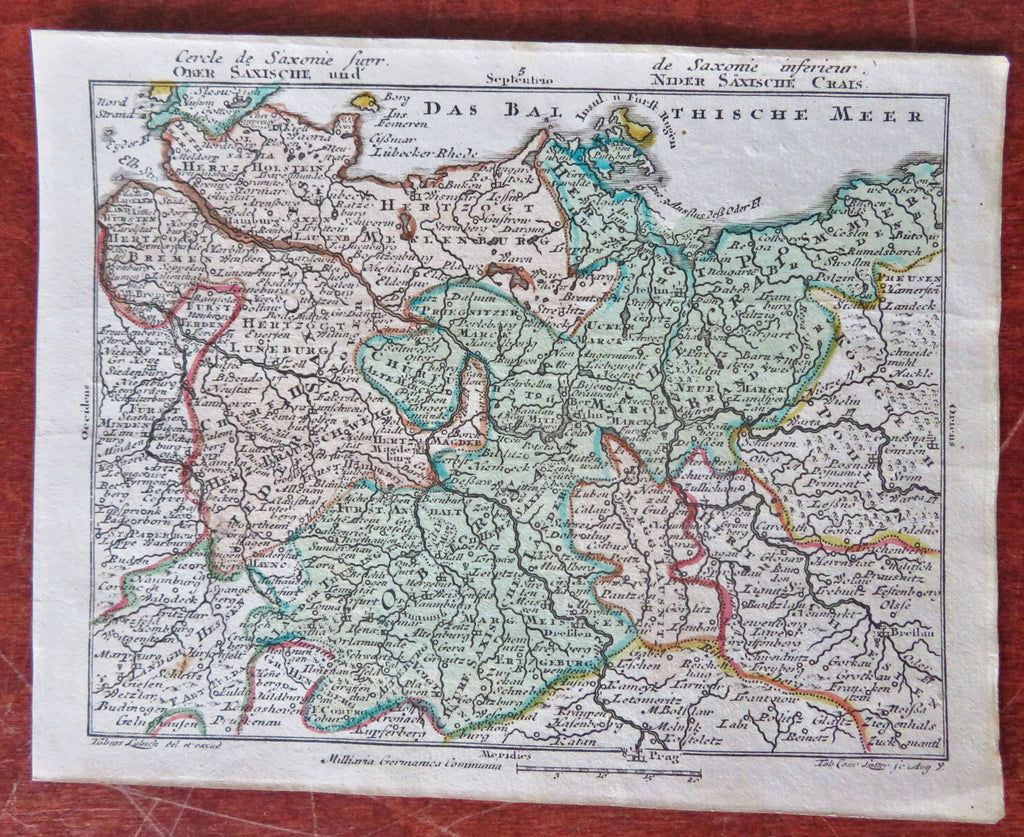 Germany Upper & Lower Saxony Circles Holy Roman Empire 1762 Lobeck min ...