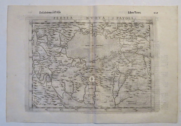 Persia Iran Caspian Sea Armenia Isfahan Persepolis 1599 Ruscelli map R ...