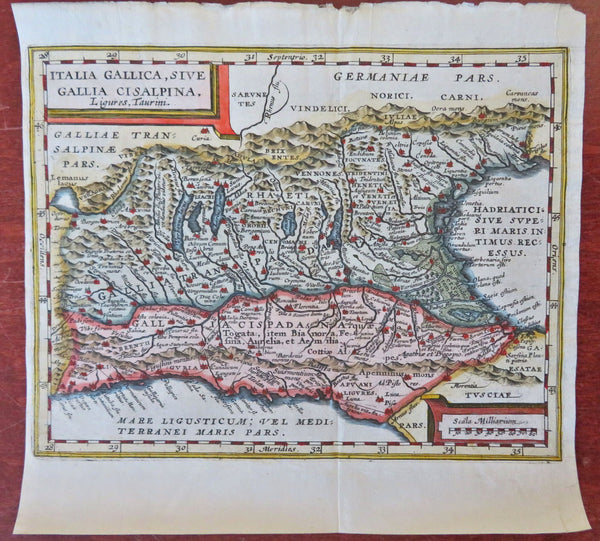 Northern Italy Roman Empire Cisalpine Gaul 1661 Jansson historical col ...