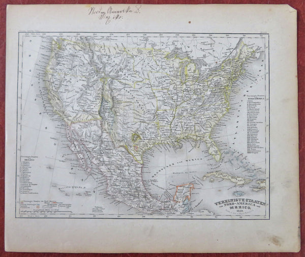 United States Texas German Colony Mormon Settlement 1850 Radefeld map ...